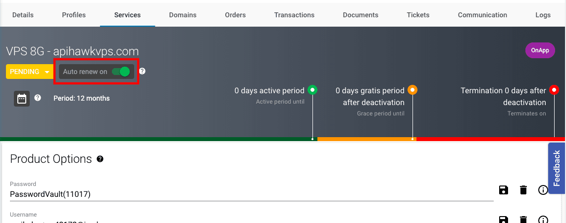 ApiHawk - How to manually modify a user's service?