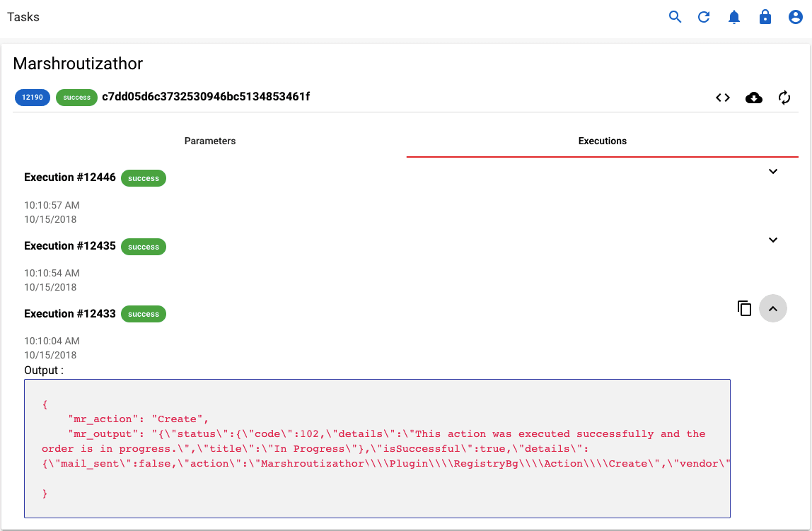 ApiHawk - Task details - See Automator job