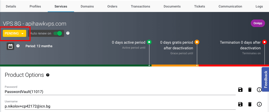 ApiHawk - How to manually modify a user's service?