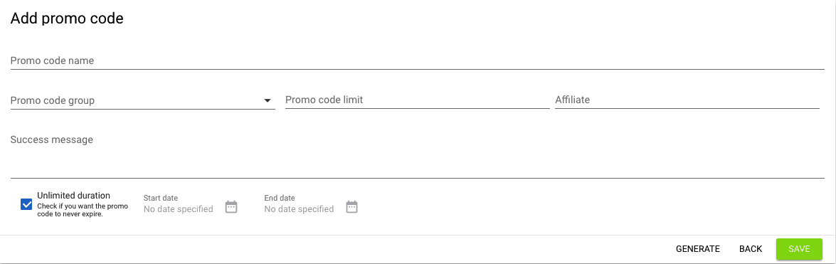ApiHawk - Marketing - Promo codes